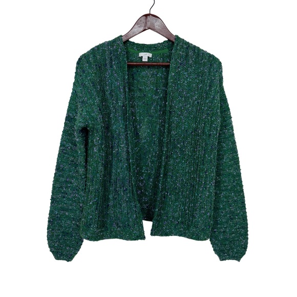 J. Jill | Sweaters | J Jill Green Open Front Cardigan Sweater With ...